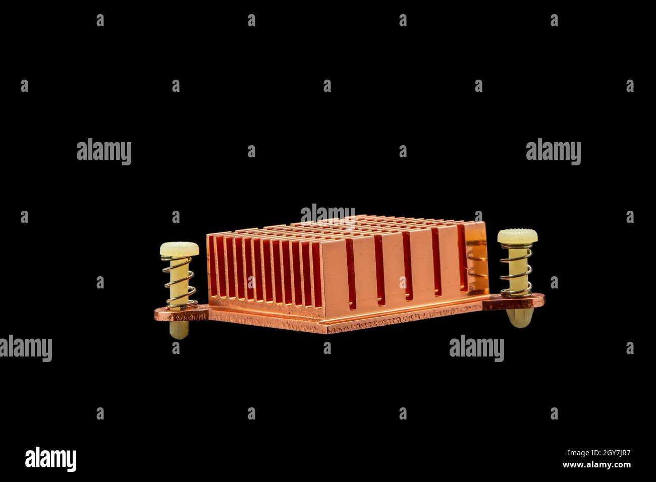 Copper heatsink to release heat from the chipset Stock Photo - Alamy