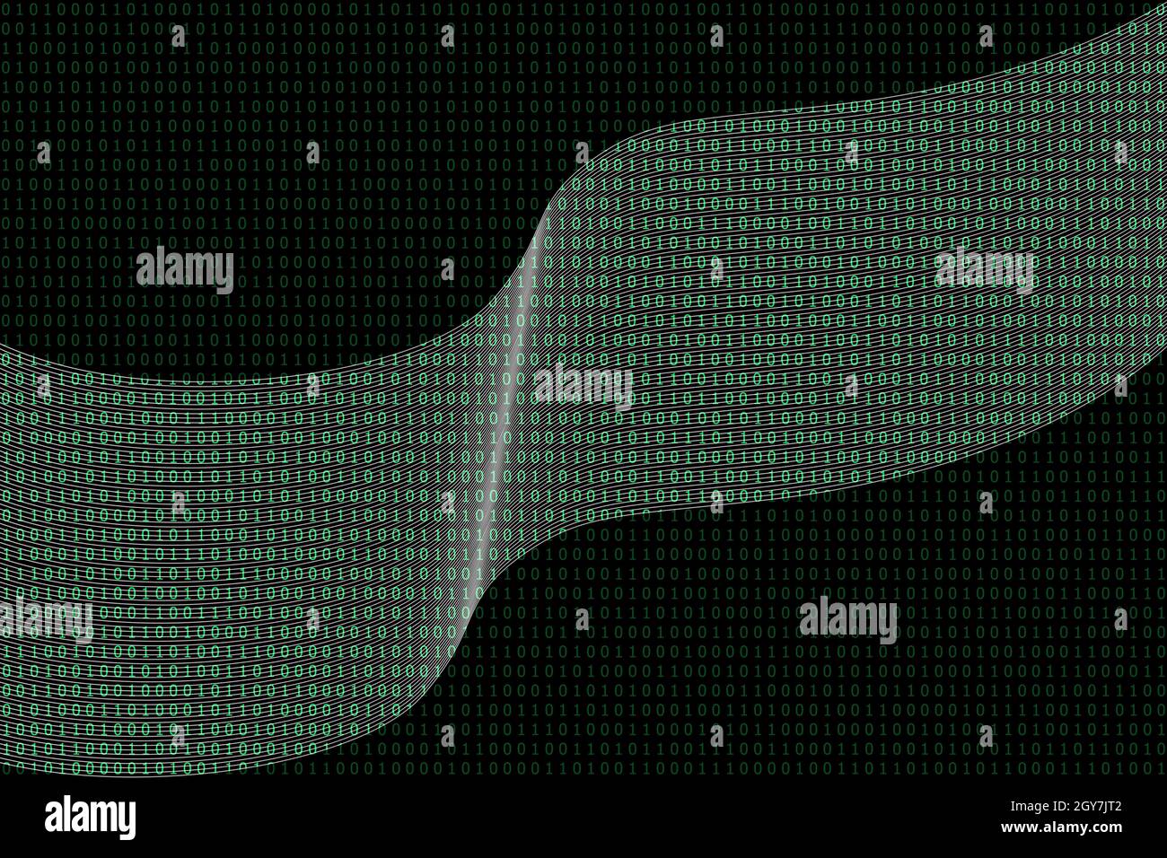 Green binary code on a black background Stock Photo - Alamy