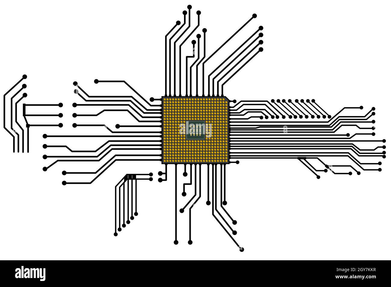 Abstract CPU chip with circuit board connection Stock Photo - Alamy