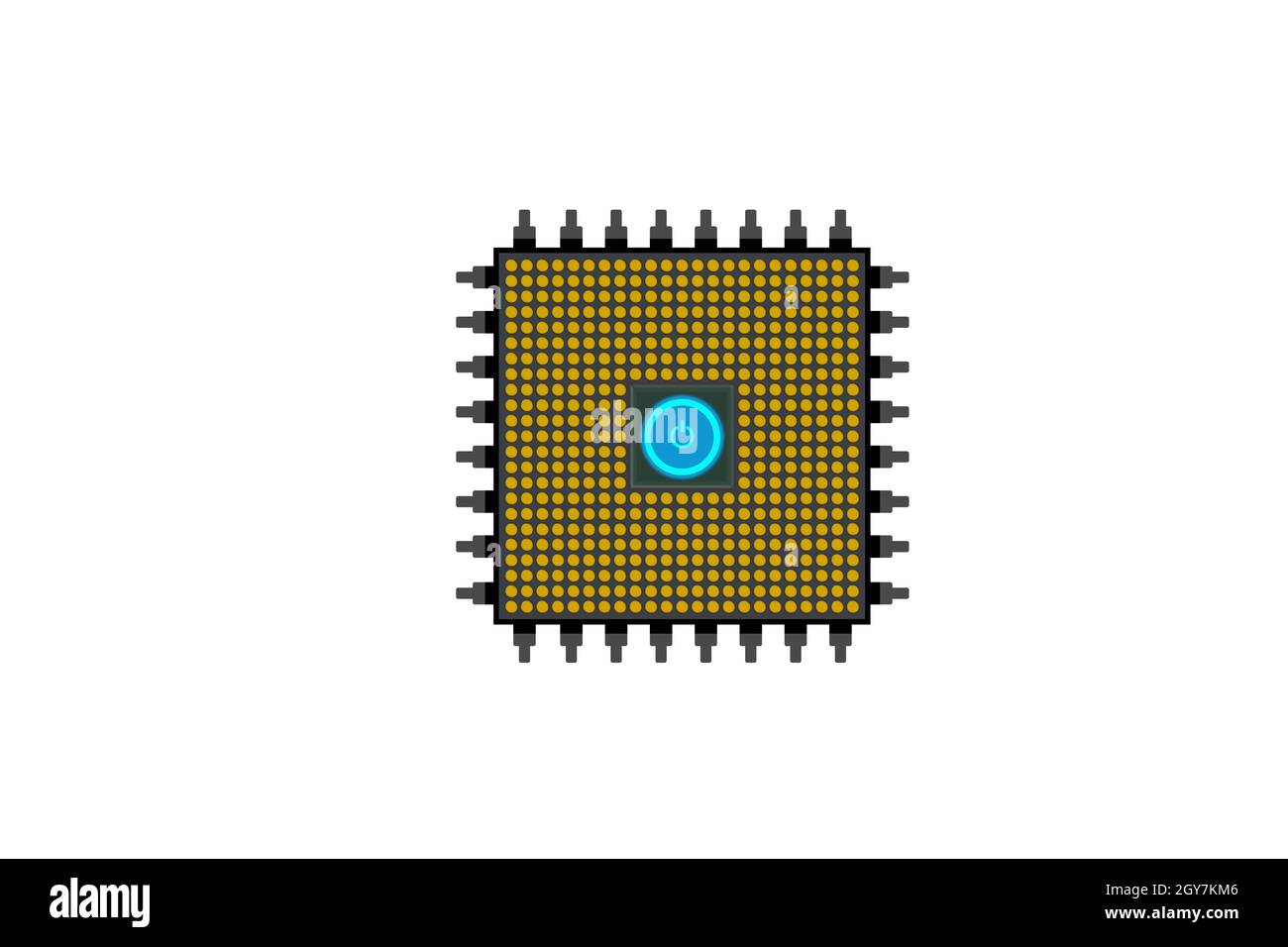 Abstract CPU chip isolated on white background Stock Photo - Alamy