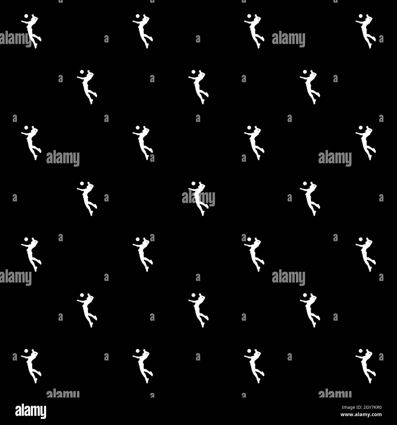 Simple volleyball motif seamless pattern design in black and white ...