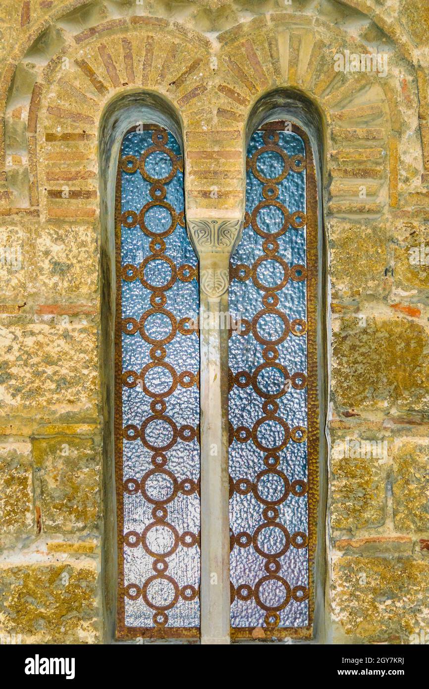 Interior view church medieval style window, athens, greece Stock Photo ...