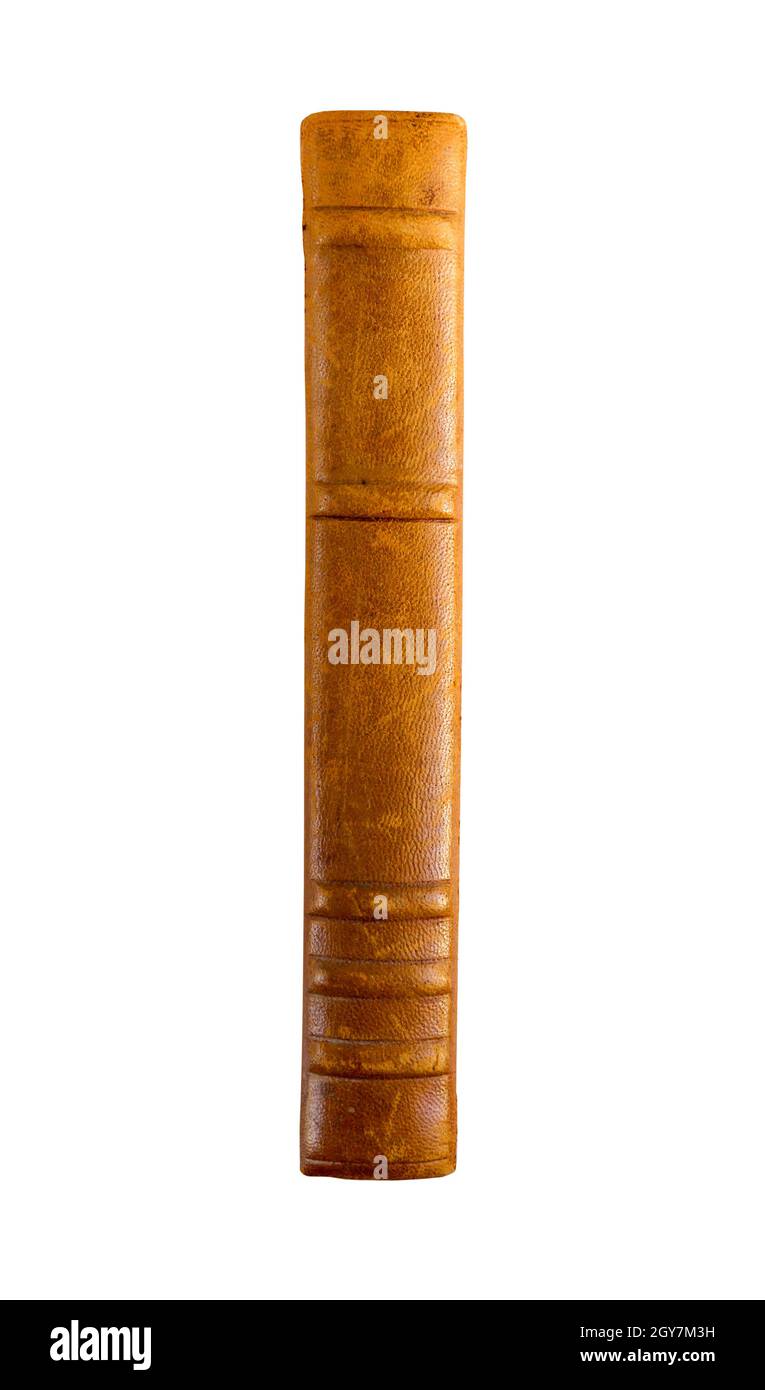 Old vintage book spine isolated on white background Stock Photo - Alamy