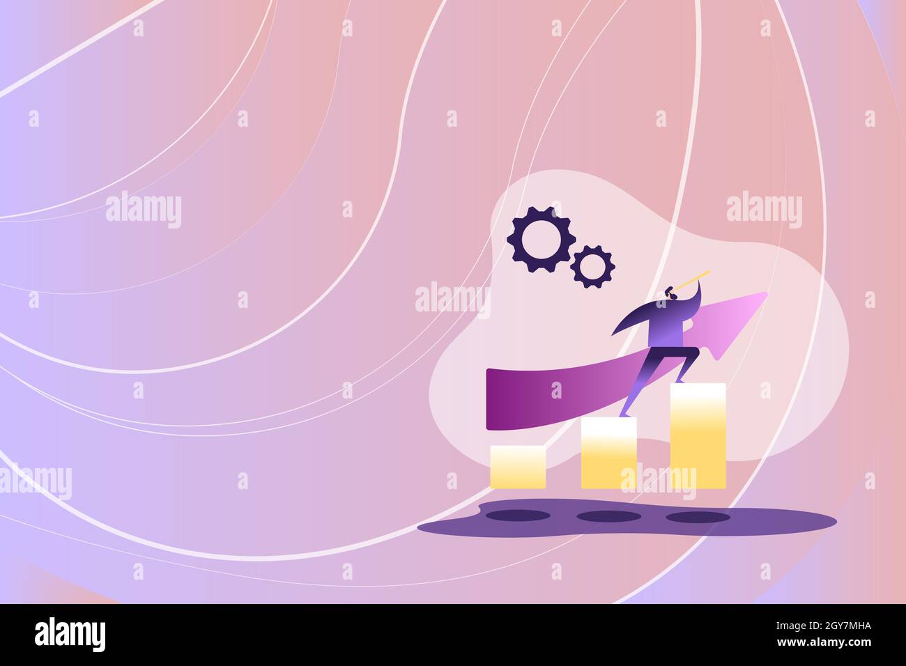 Colorful Image Displaying Progress, Abstract Leading And Moving Forward ...