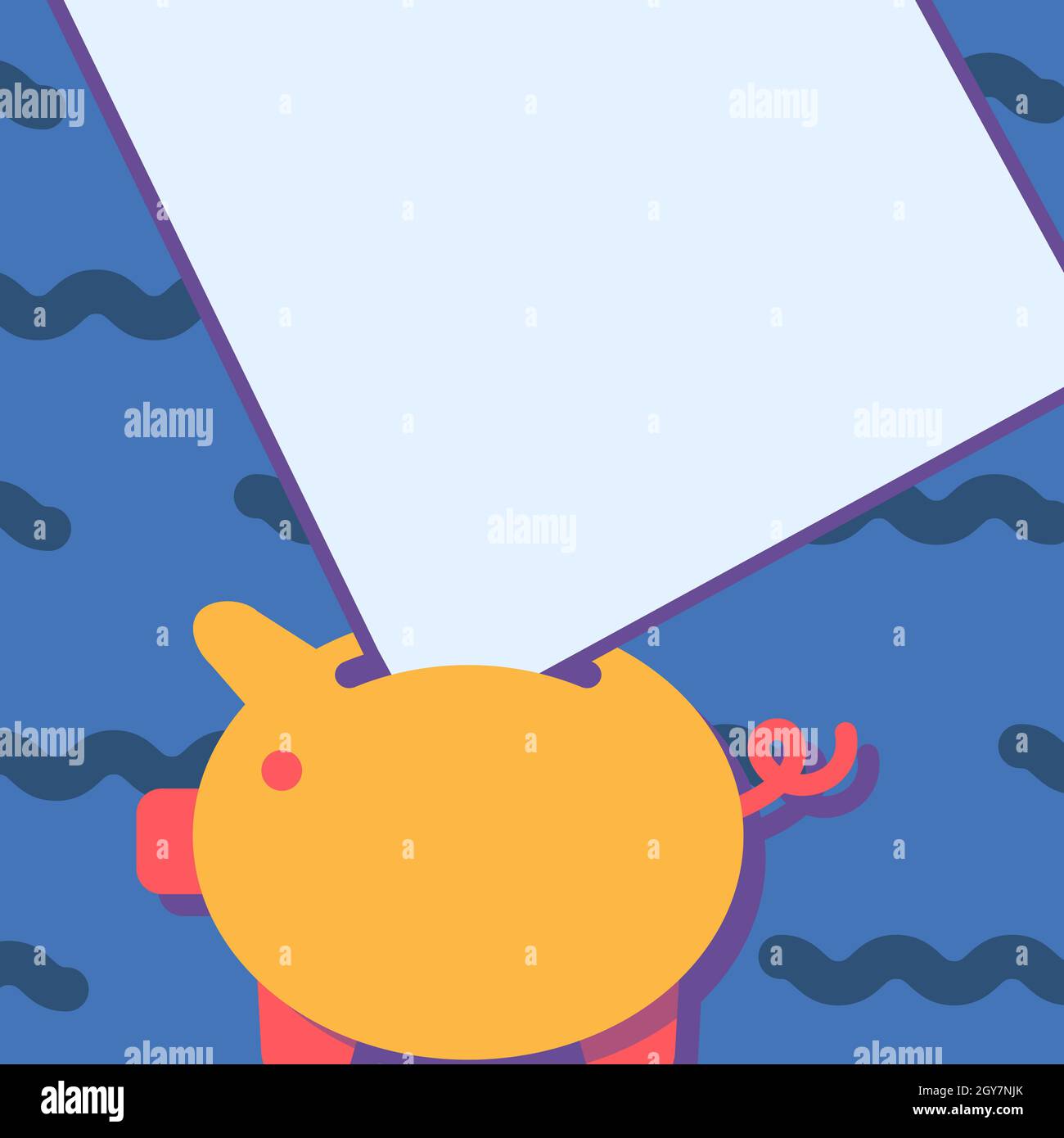 Piggy Bank Drawing With Large Sheet Of Paper Stuck In The Hole Stock ...