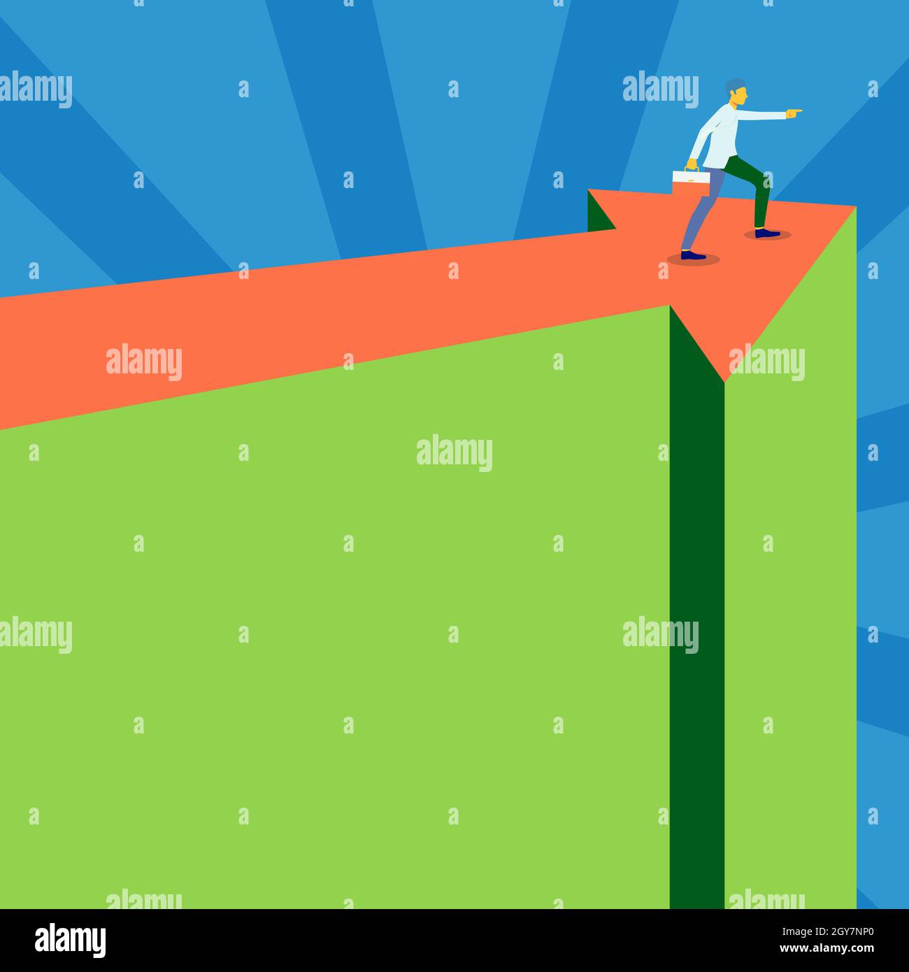 Businessman running ladder on blue hi-res stock photography and images ...