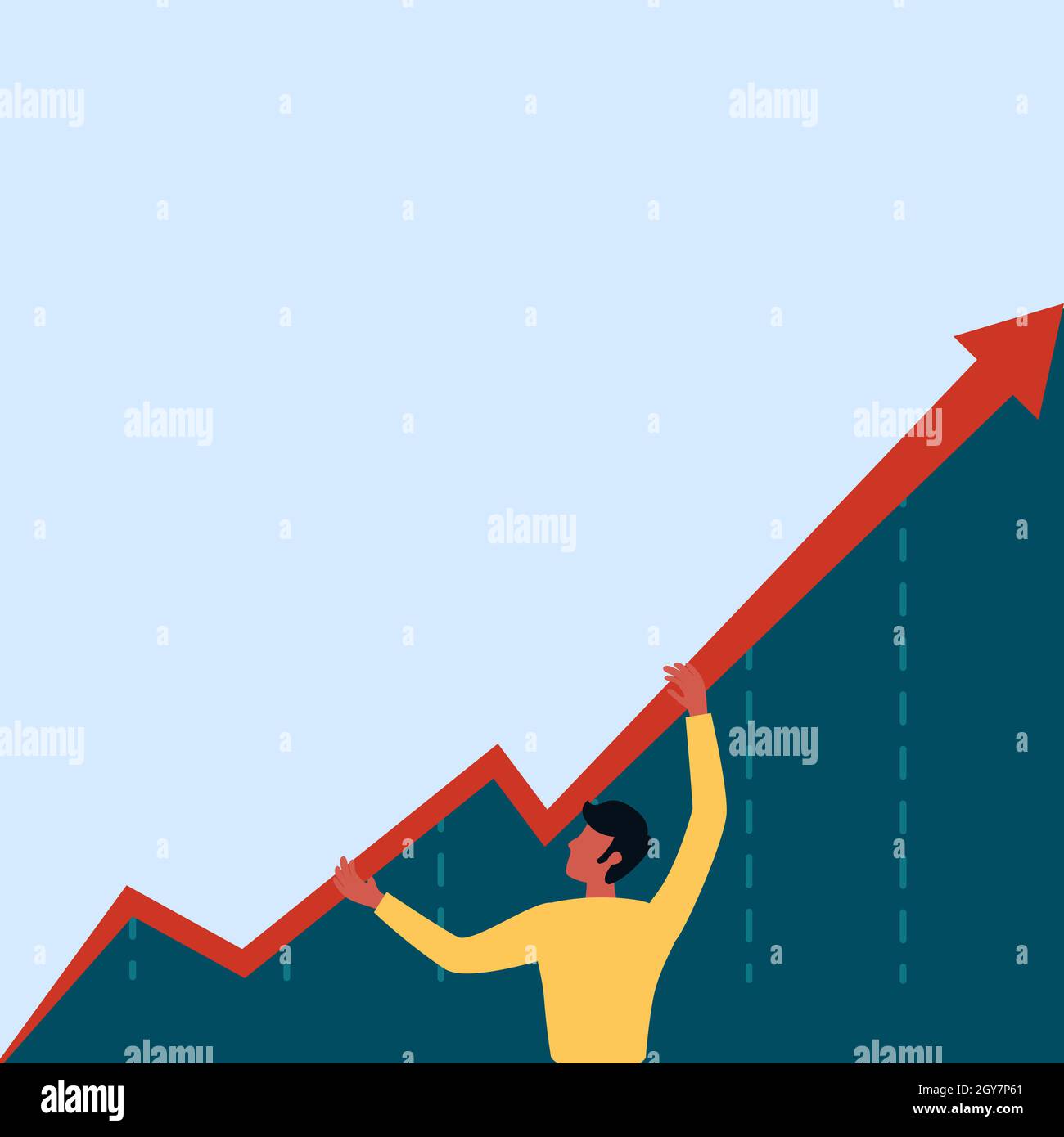 Man Drawing Holding Graph Arrow Showing Business Growth Stock Photo - Alamy