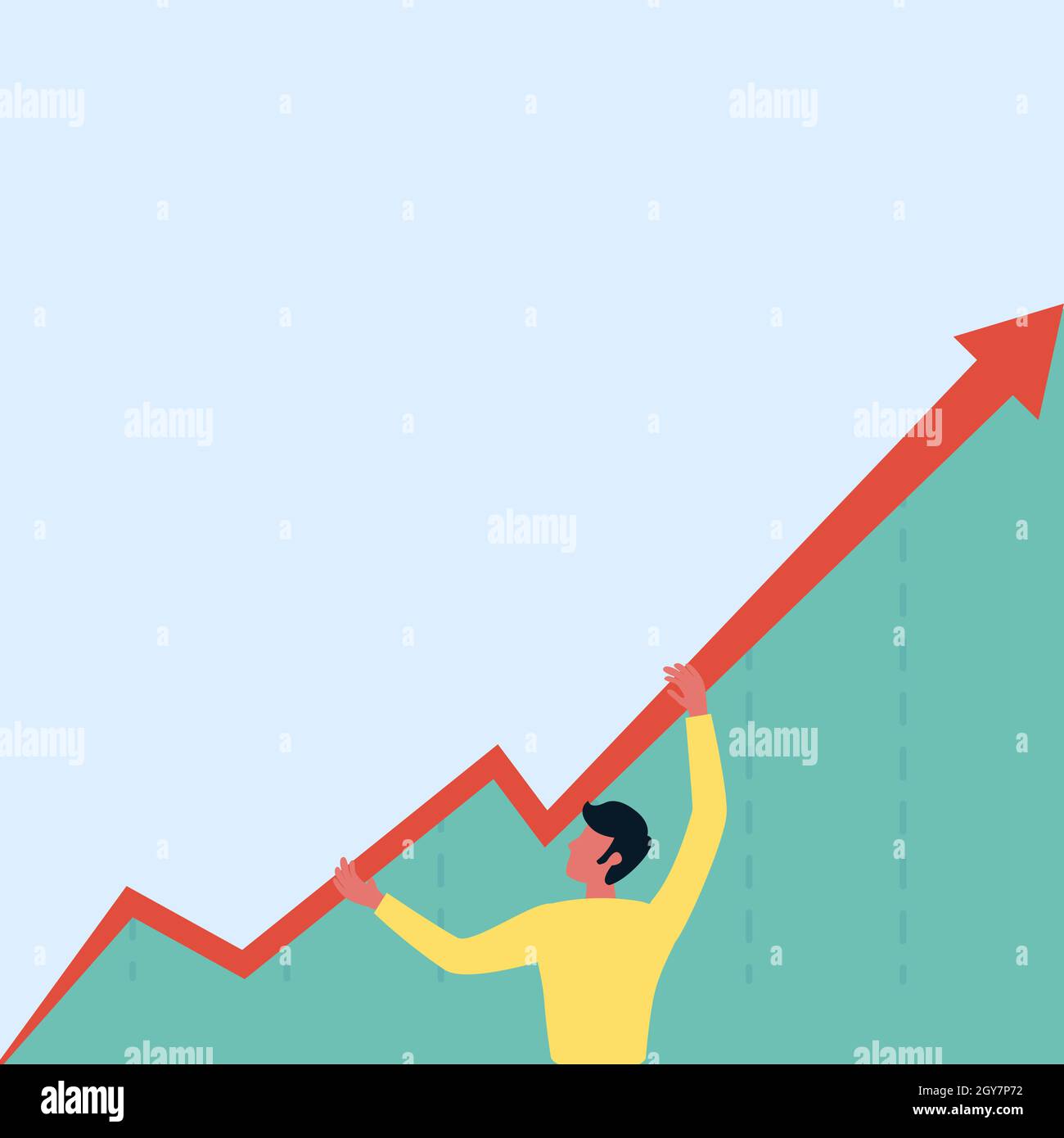 Man Drawing Holding Graph Arrow Showing Business Growth Stock Photo - Alamy