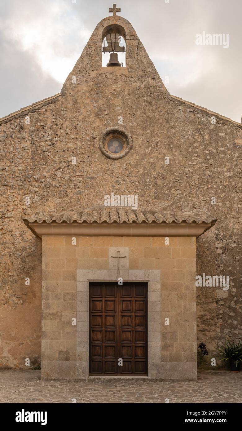 Main facade of the parish church, located in the Christian sanctuary of ...