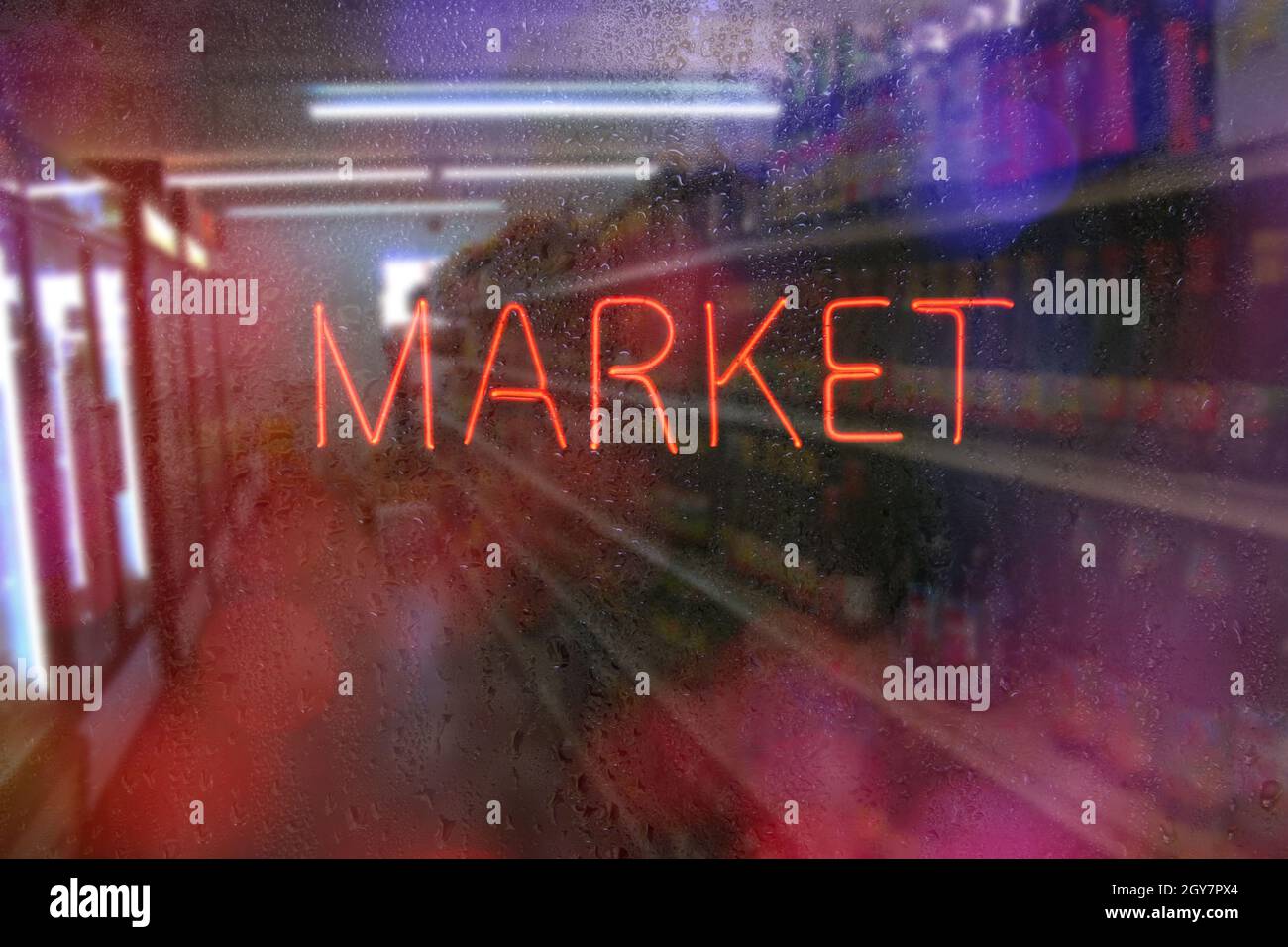 Neon market hi-res stock photography and images - Alamy