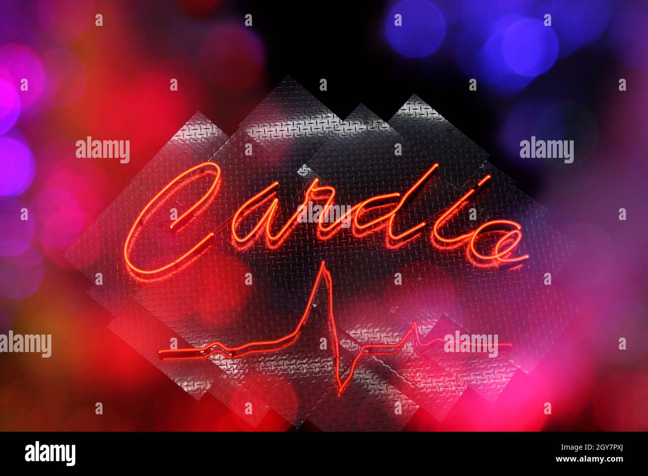 Neon Cardio Sign on Gym With Bokeh Stock Photo - Alamy