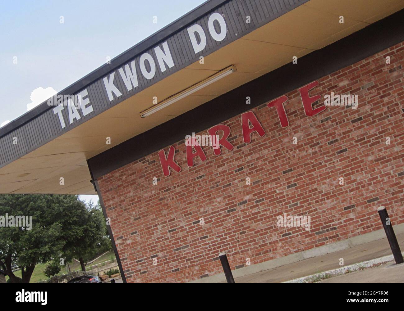 Taekwondo Karate Sign at Martial Arts School Stock Photo - Alamy