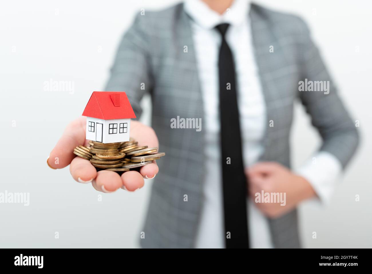 Real Estate Agent Selling New Property, Architect Giving House Building ...