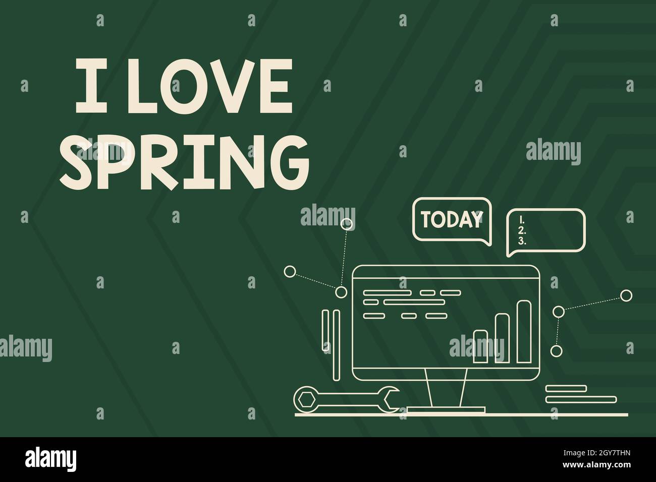 Conceptual caption I Love Spring, Business overview telling why having ...