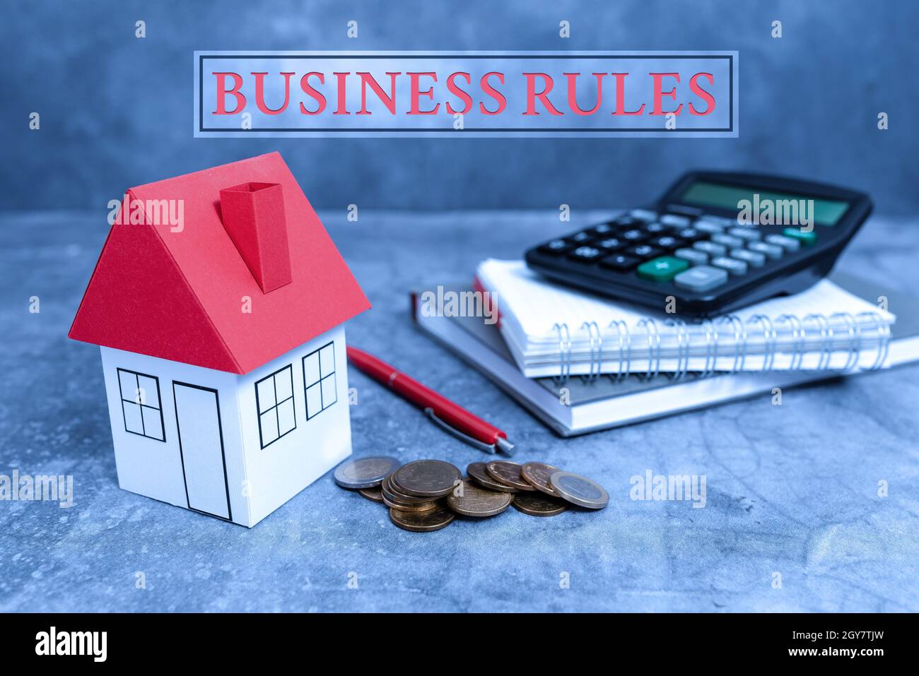 Hand writing sign Business Rules, Business showcase the principles ...