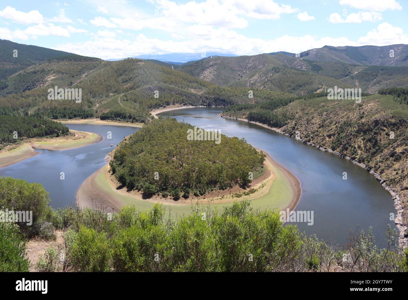 beautiful meander river curves water landscape nature amplitude Stock ...