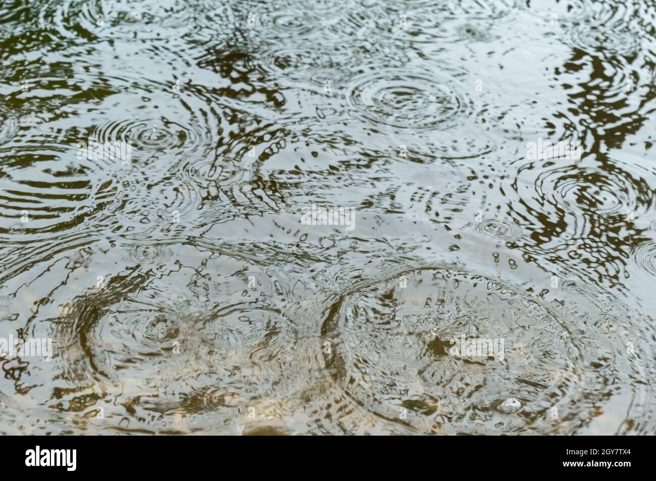 Raindrops falling on water. Rain Drops On water surface. Abstract ...