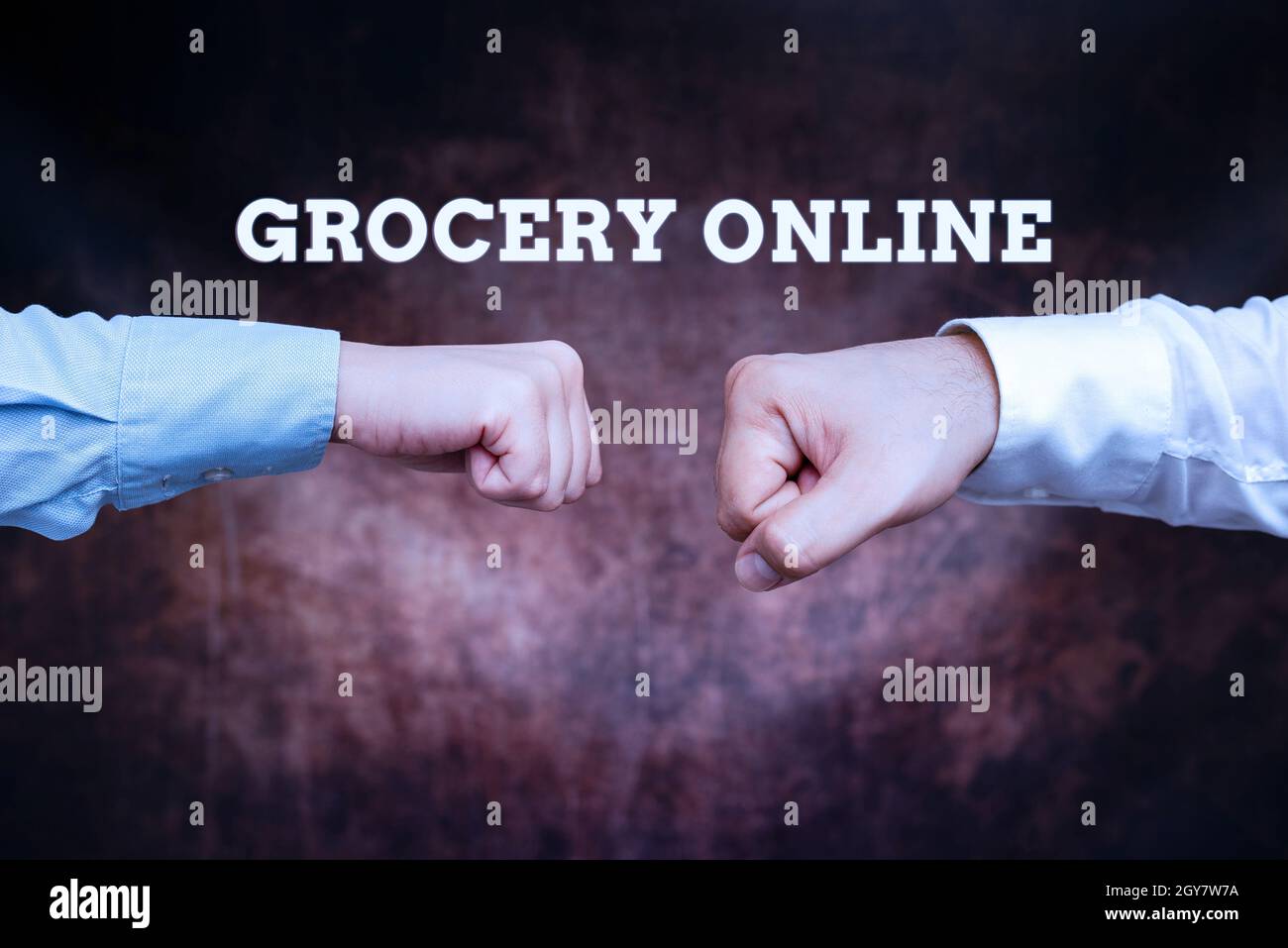 Hand writing sign Grocery Online, Business overview digital version of ...