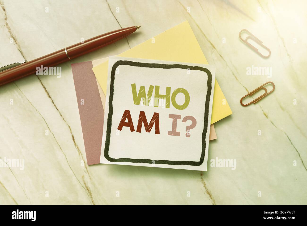 Conceptual display Who Am I Question, Business showcase asking about ...