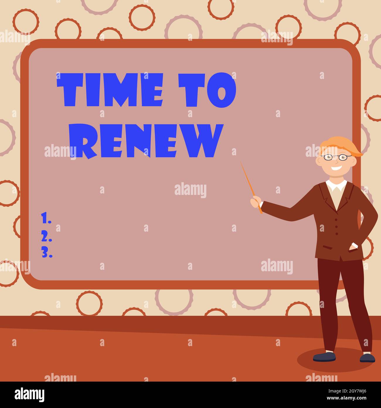 Conceptual display Time To Renew, Word for extending the period of time ...
