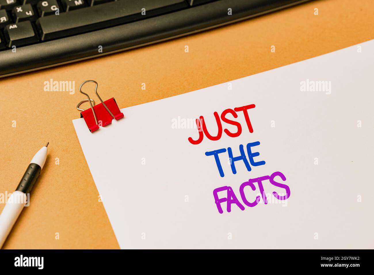 Conceptual caption Just The Facts, Word for to have the correct ...