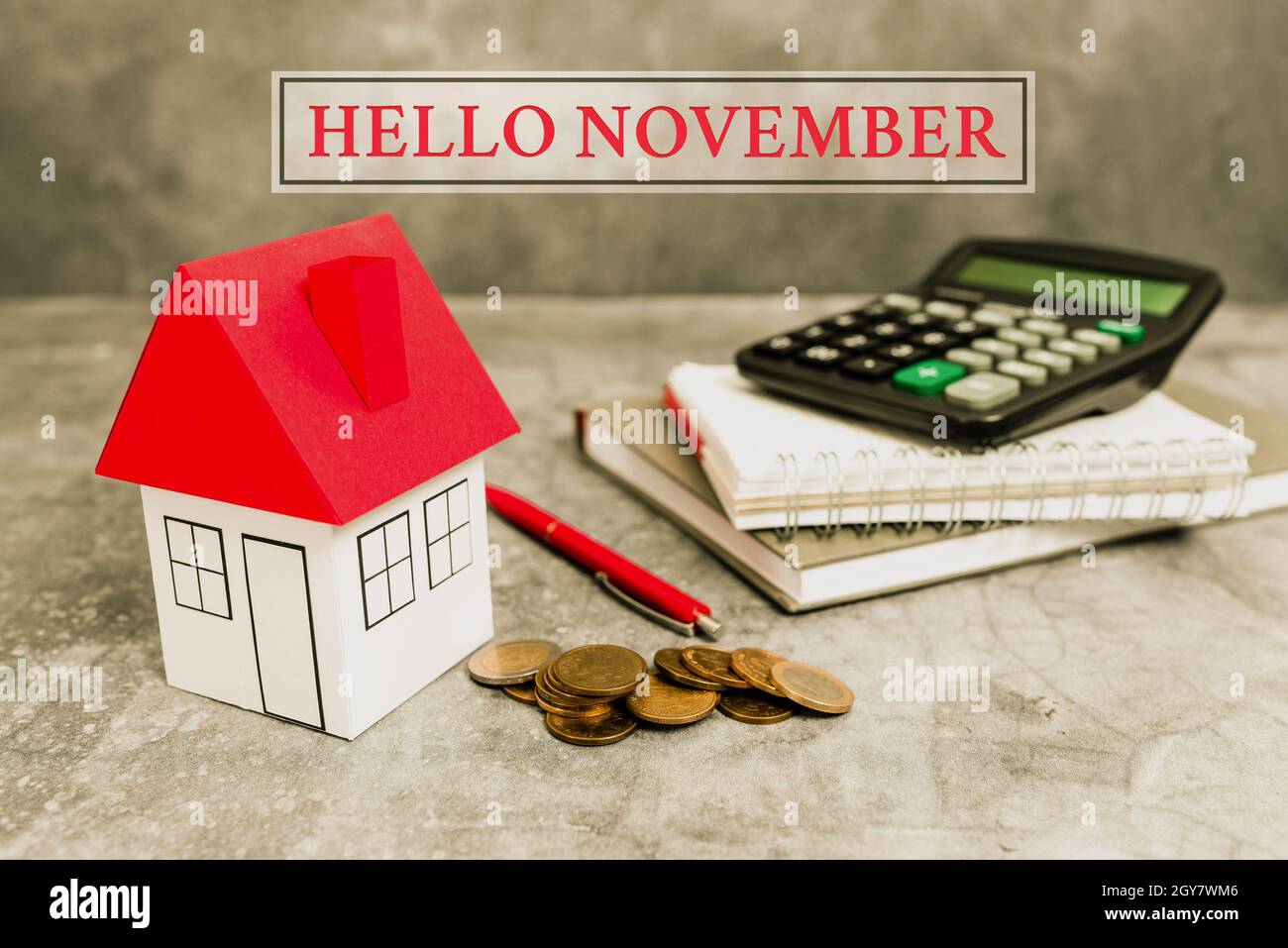 Text sign showing Hello November, Business concept greeting used when ...