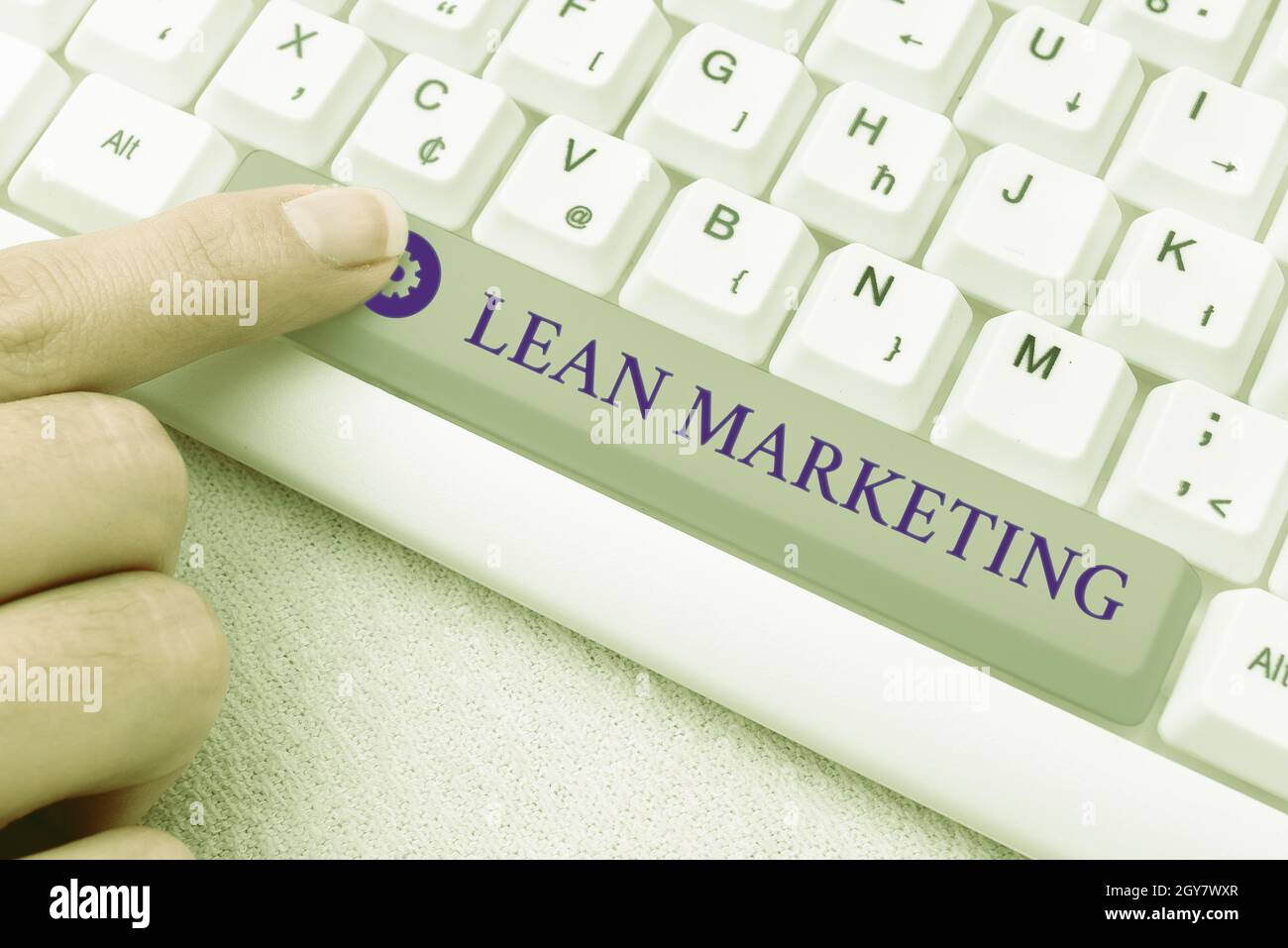 Sign displaying Lean Marketing, Business showcase in charge of testing ...