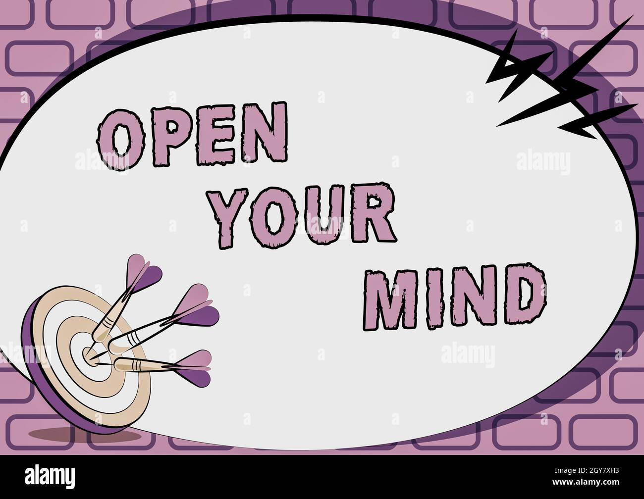 Brainstorming presenting message hitting target concept hi-res stock ...