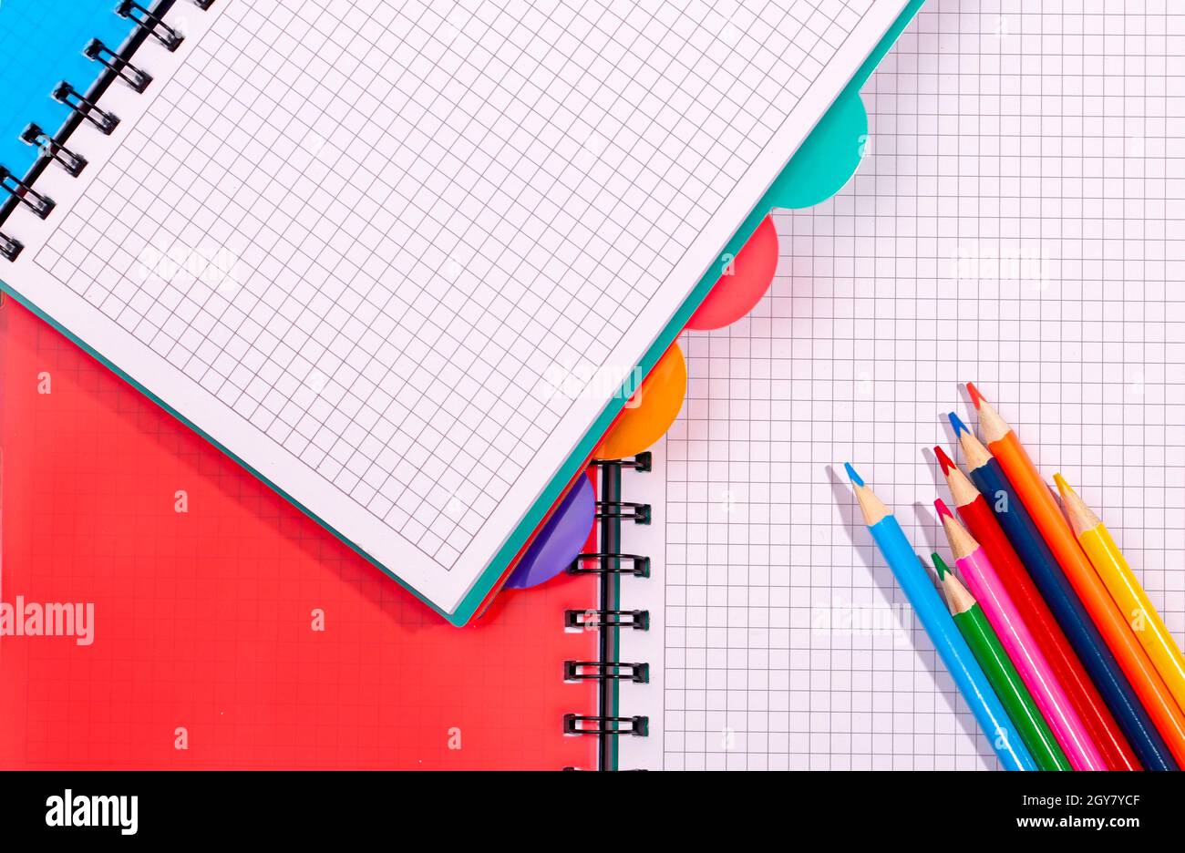 Colour pencils on page hi-res stock photography and images - Alamy