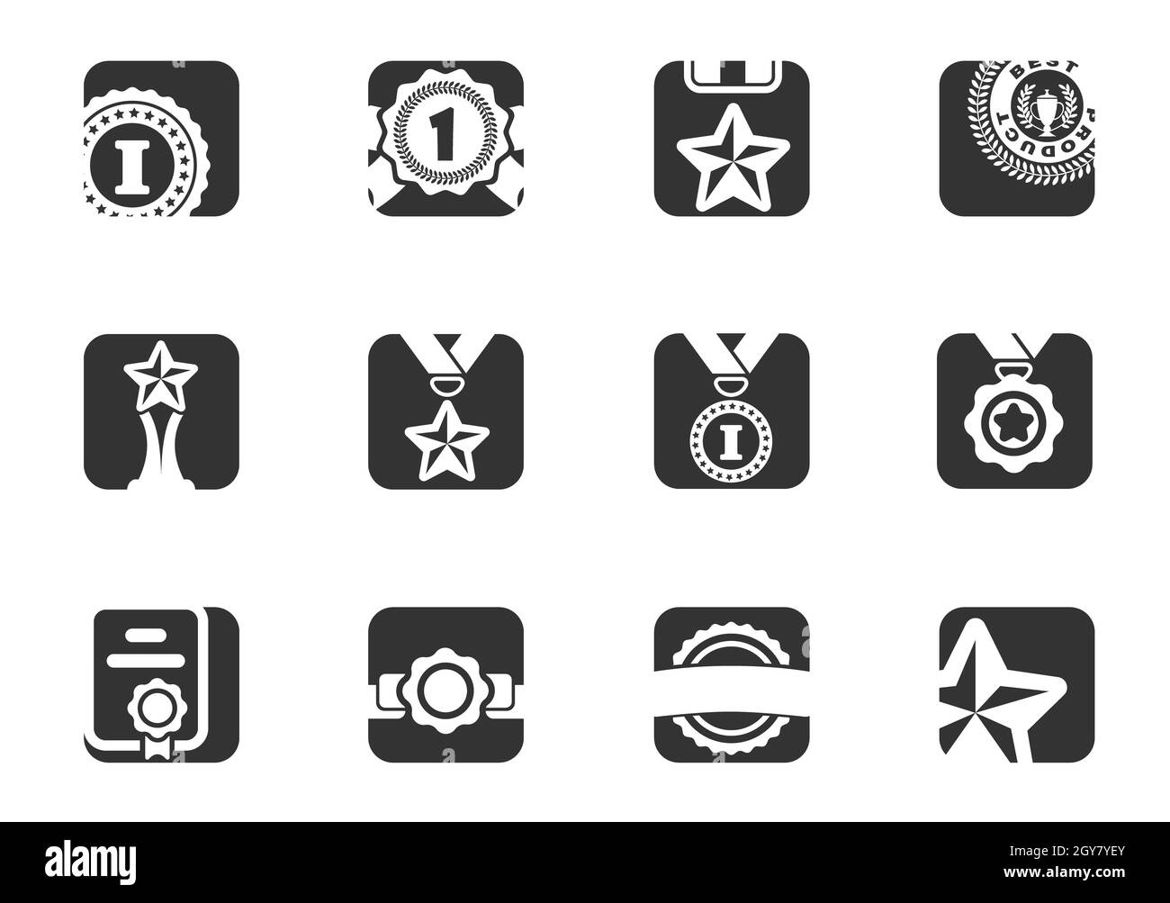 award icons set isolated for user interface design. vector illustration ...