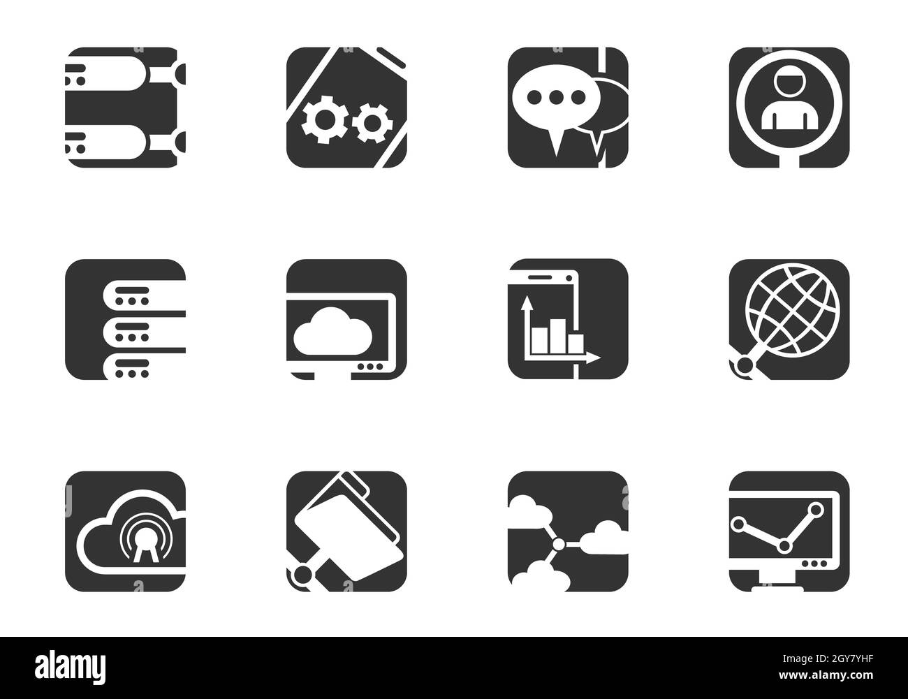 Network icon set for user interface design Stock Photo - Alamy