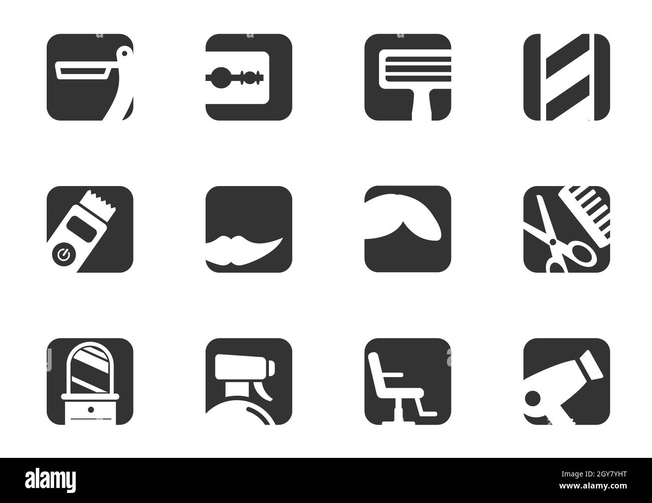 Hairdressing salon icon set for your design. vector icons Stock Photo ...