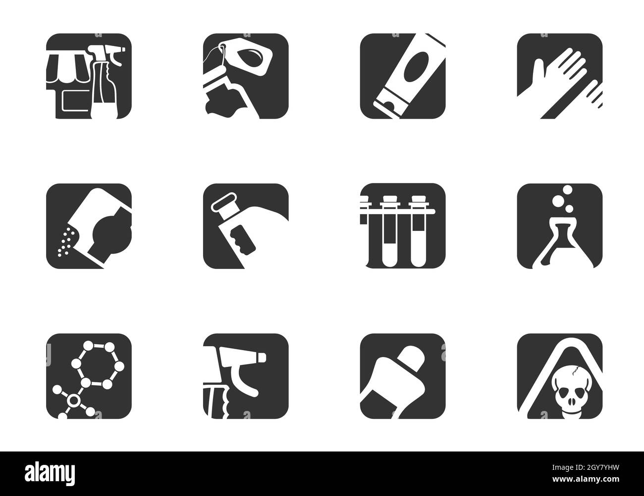 Chemical store vector icon set for user interface design Stock Photo ...