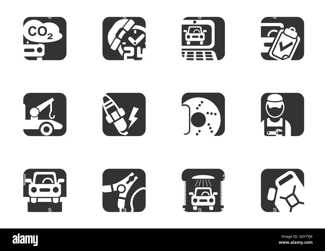 Car services icon set for your design. vector icons Stock Photo - Alamy