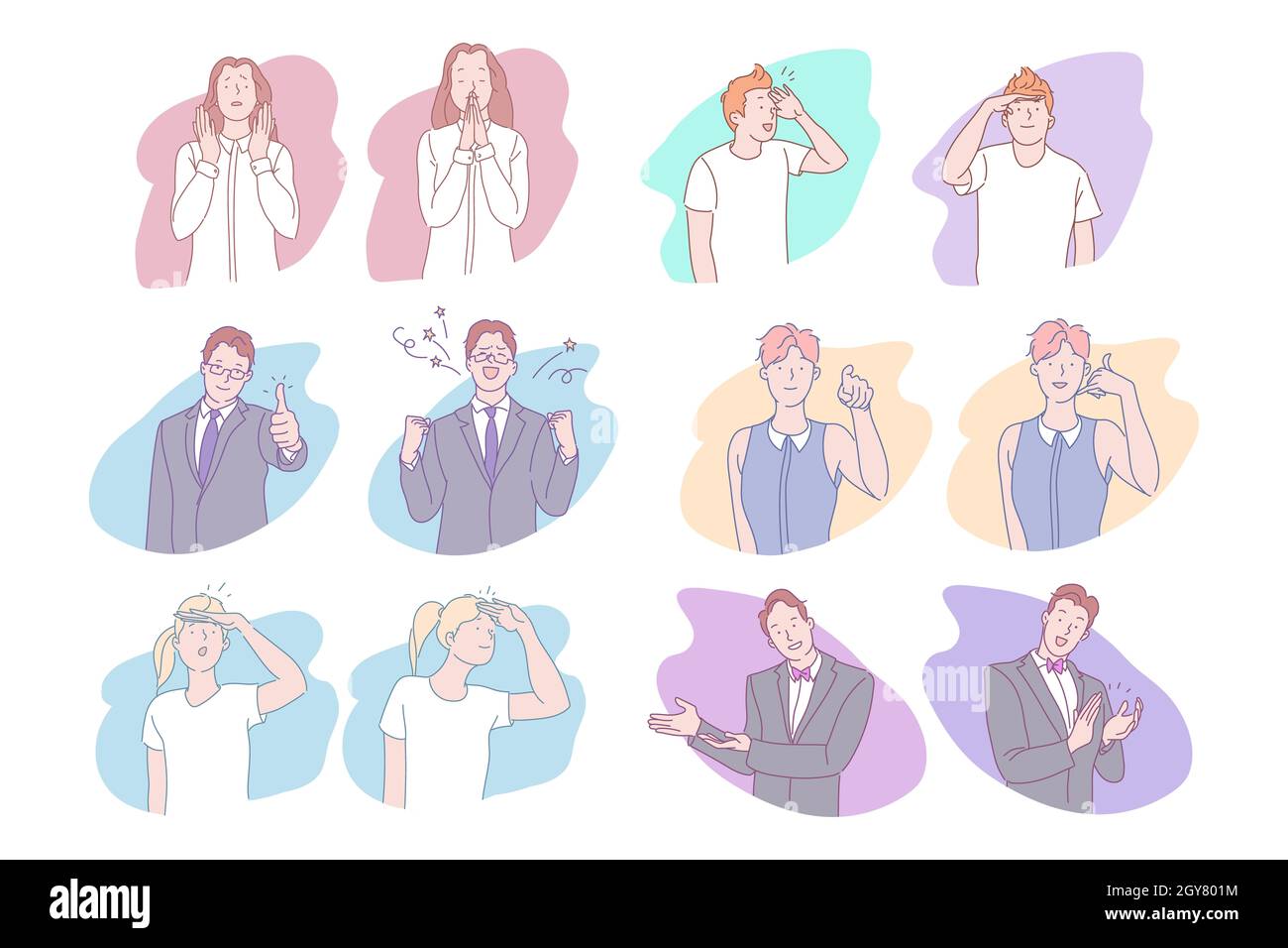 Call gesture set collection Cut Out Stock Images & Pictures - Alamy