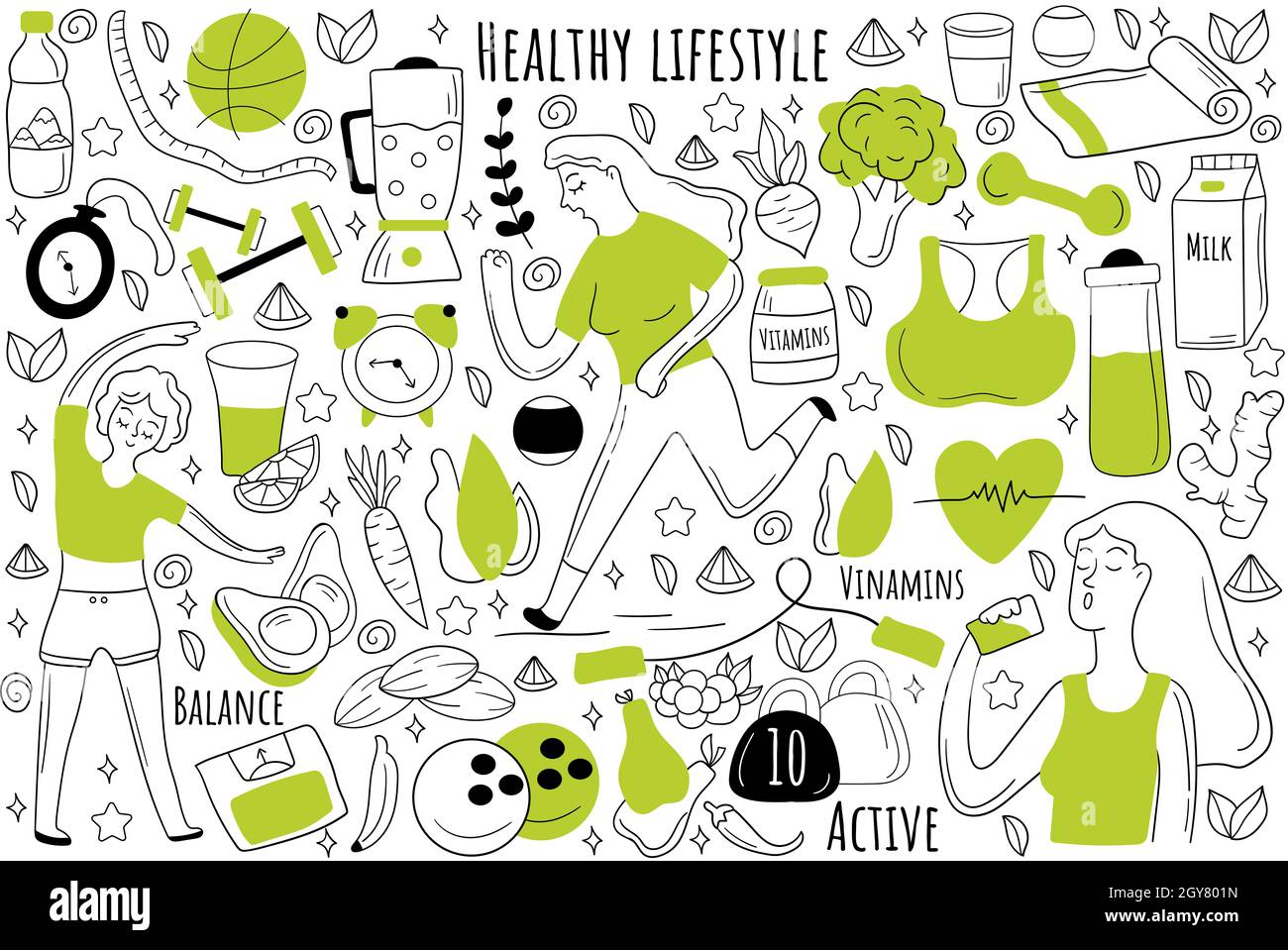 Healthy woman eating sketches hi-res stock photography and images - Alamy
