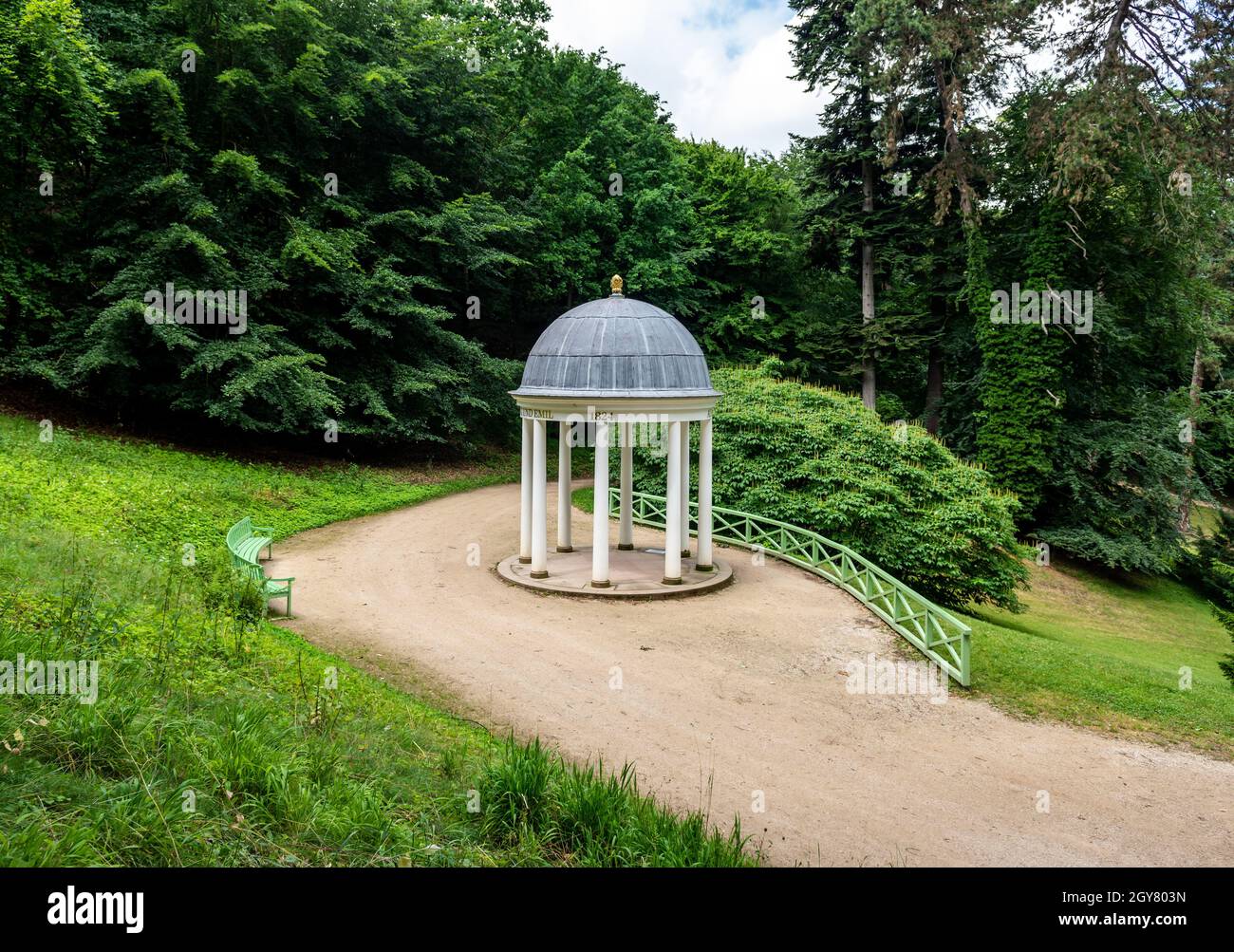 Old pavilion at Fürstenlager Park during summer, Bensheim Auerbach ...
