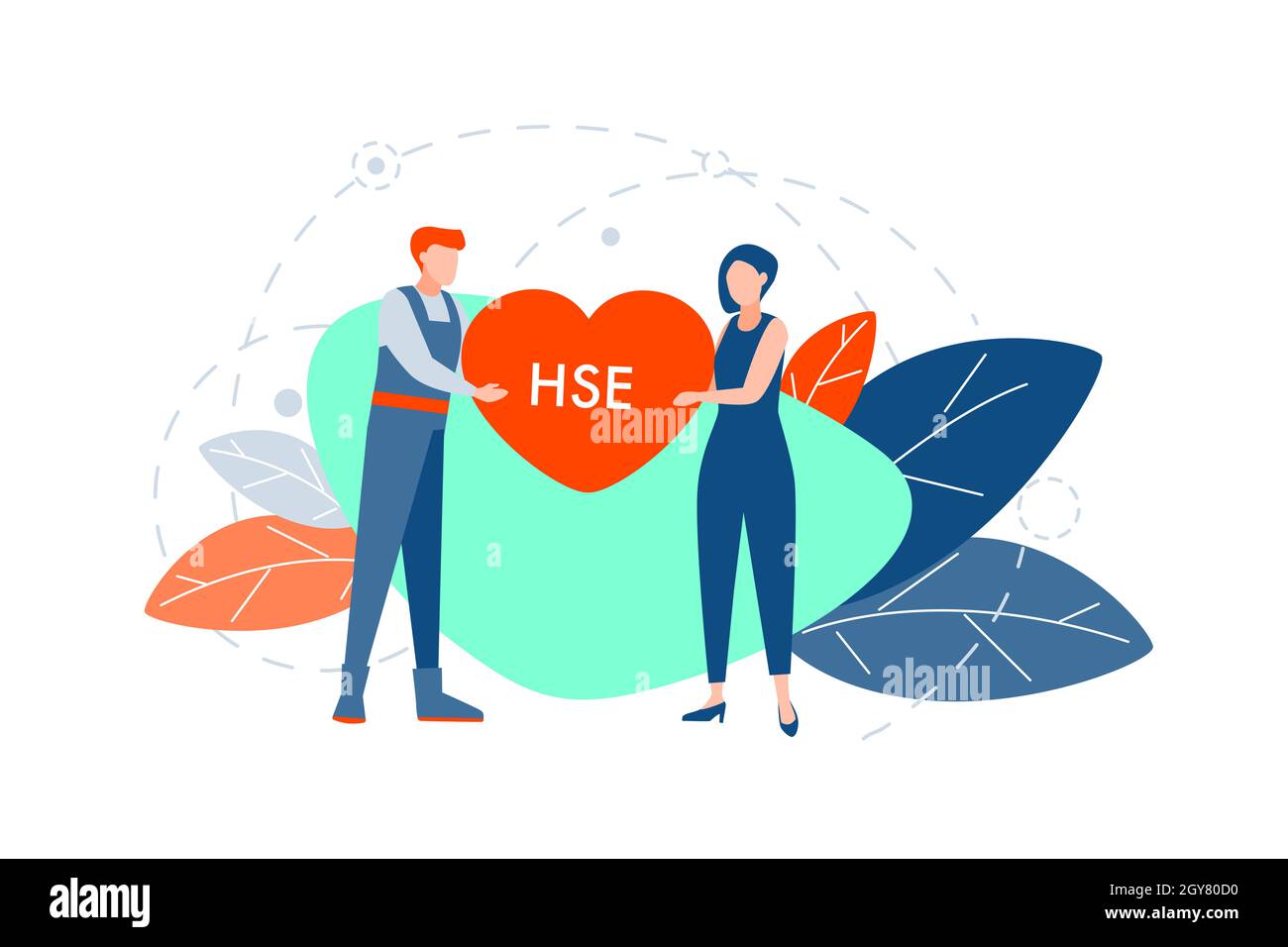 Healthcare, safety, environment concept. Young couple, man and woman ...