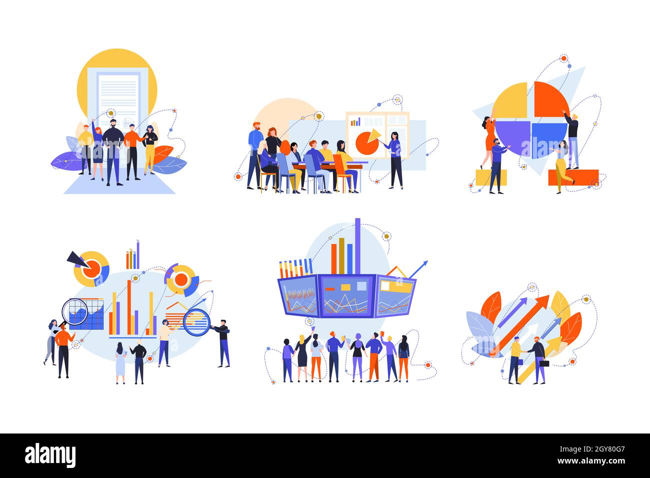 Stock trading, stakeholder, investment, analysis, business set concept ...