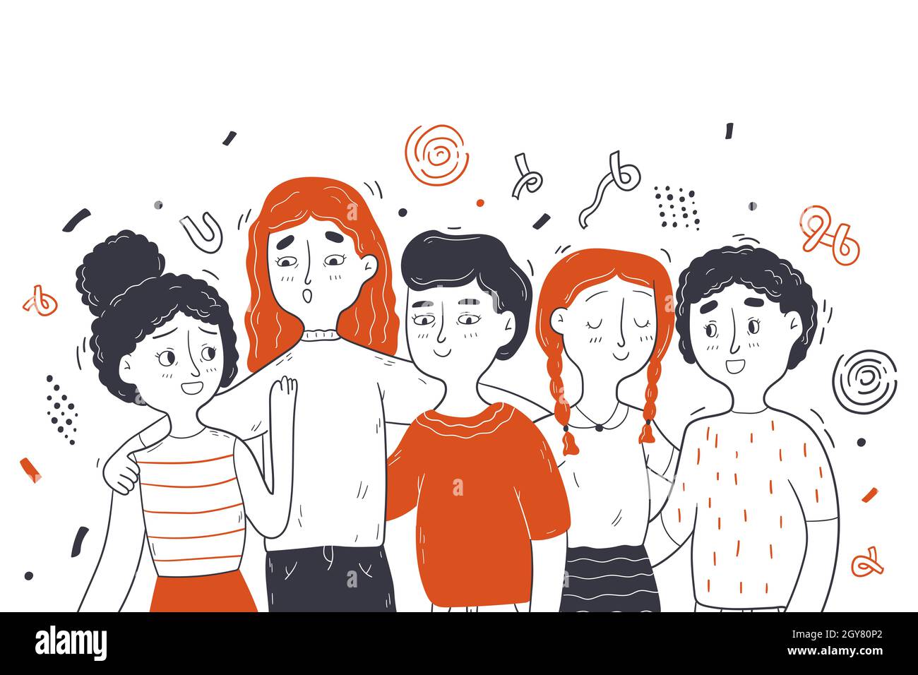 Childhood, friendship, portrait concept. Collection group of children ...