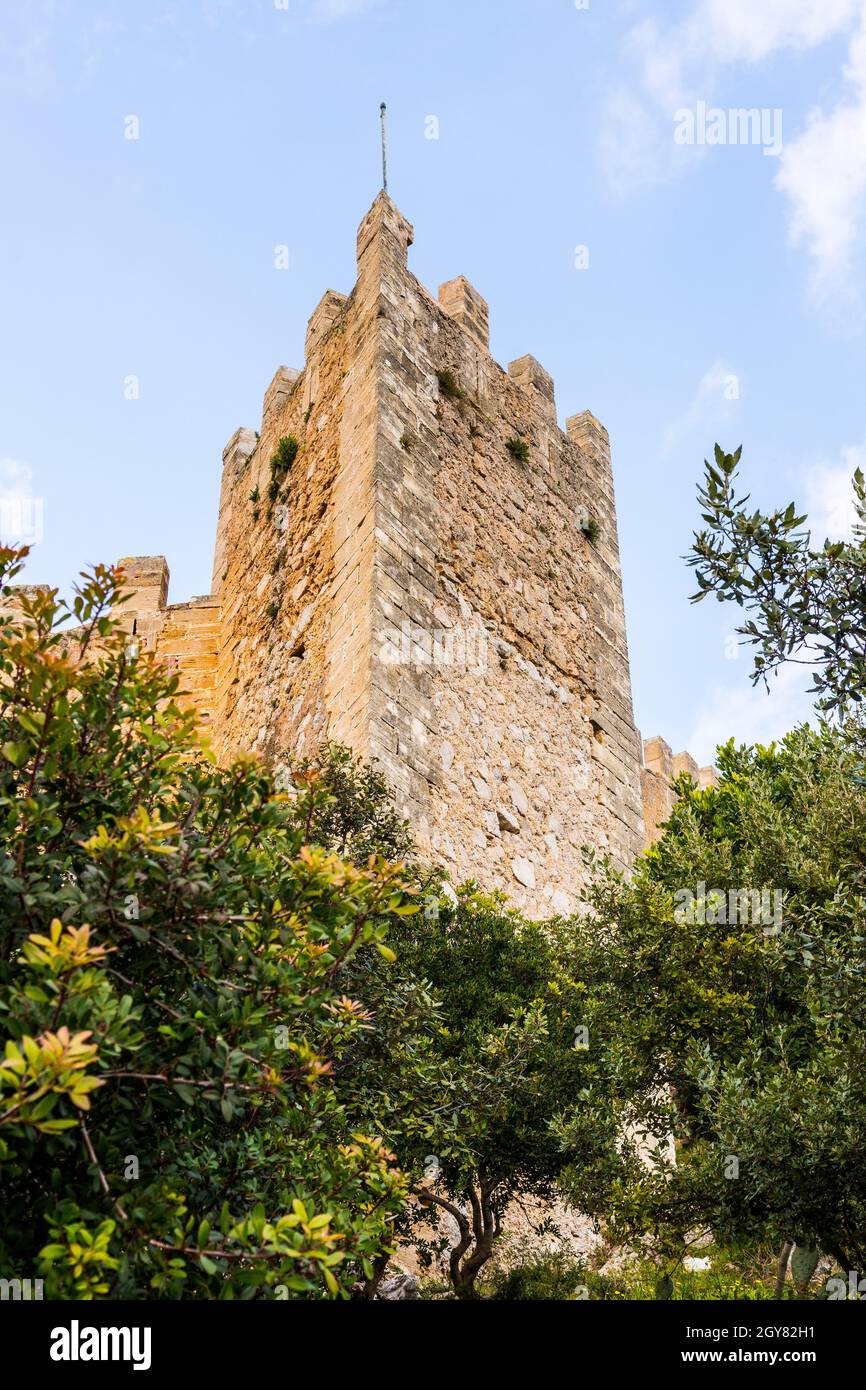 Walls of Castell Capdepera, Majorca Stock Photo - Alamy
