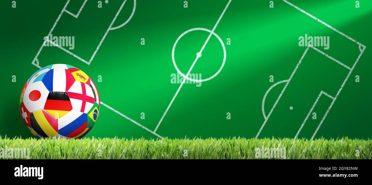 Traditional soccer game with a leather ball Stock Photo - Alamy