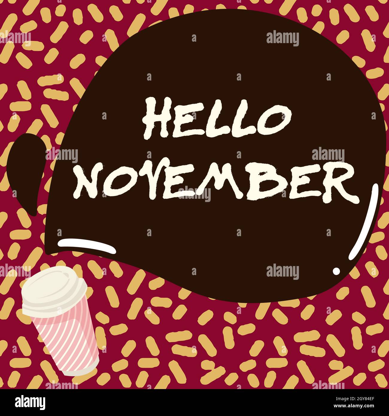Hand writing sign Hello November, Word Written on greeting used when ...