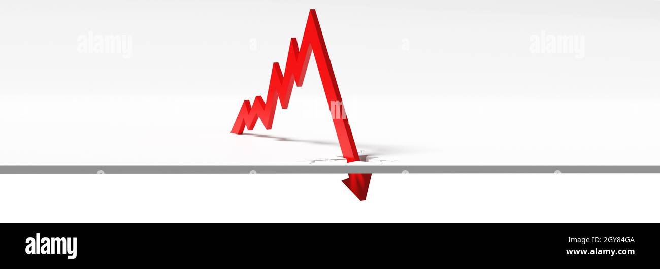 Graphs representing the stock market crash. 3d illustration Stock Photo ...