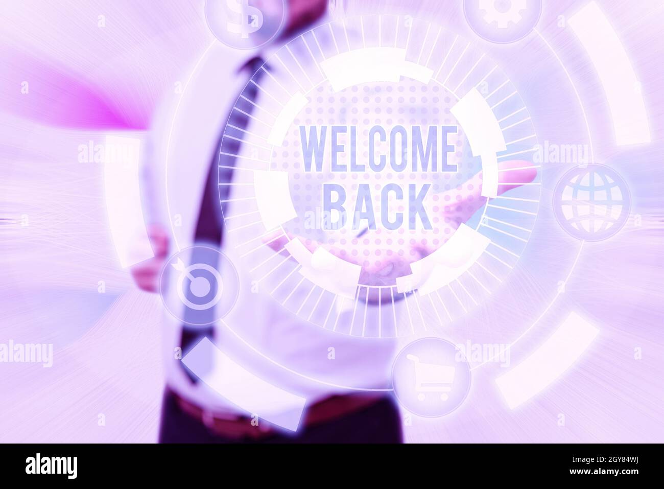 Text caption presenting Welcome Back, Conceptual photo Warm Greetings ...