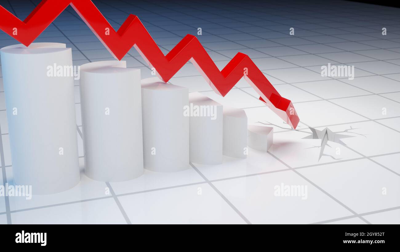 Graphs representing the stock market crash. 3d illustration Stock Photo ...