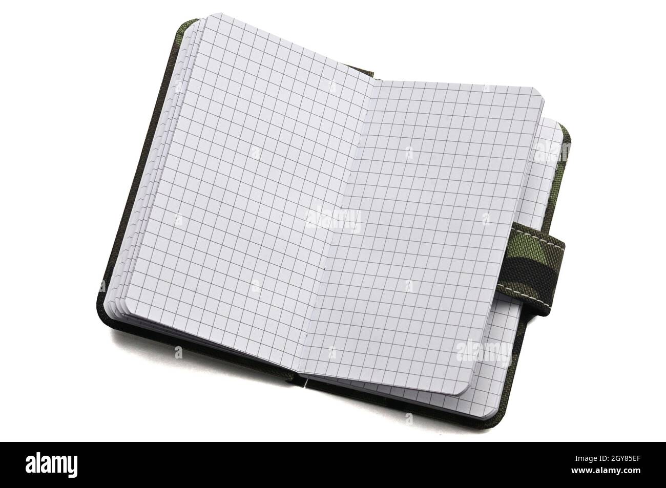 Notepad in military design for everyday notes and notes on a white ...