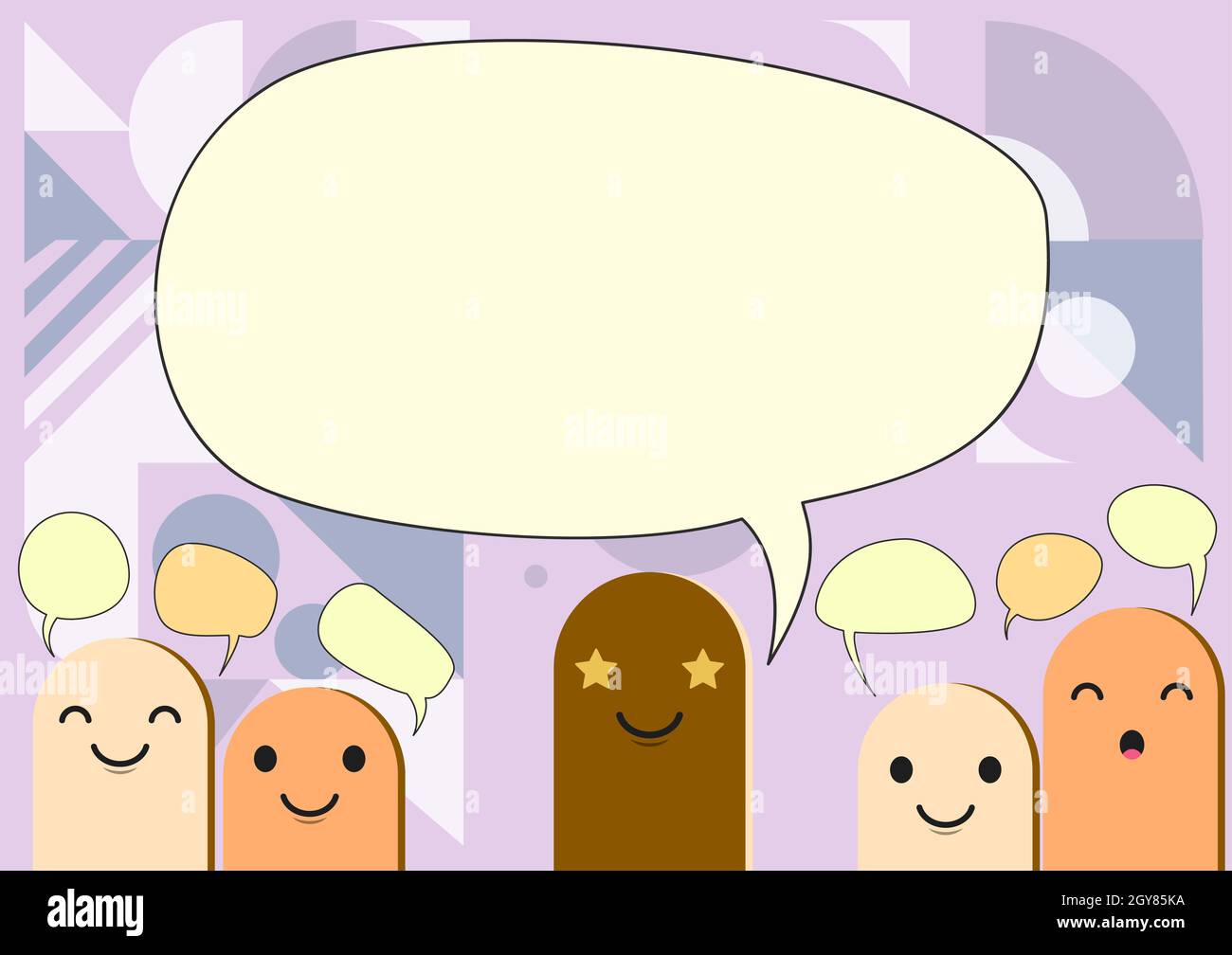 Cartoon Heads Drawing Drawing With Speech Bubble Showing Conversation ...