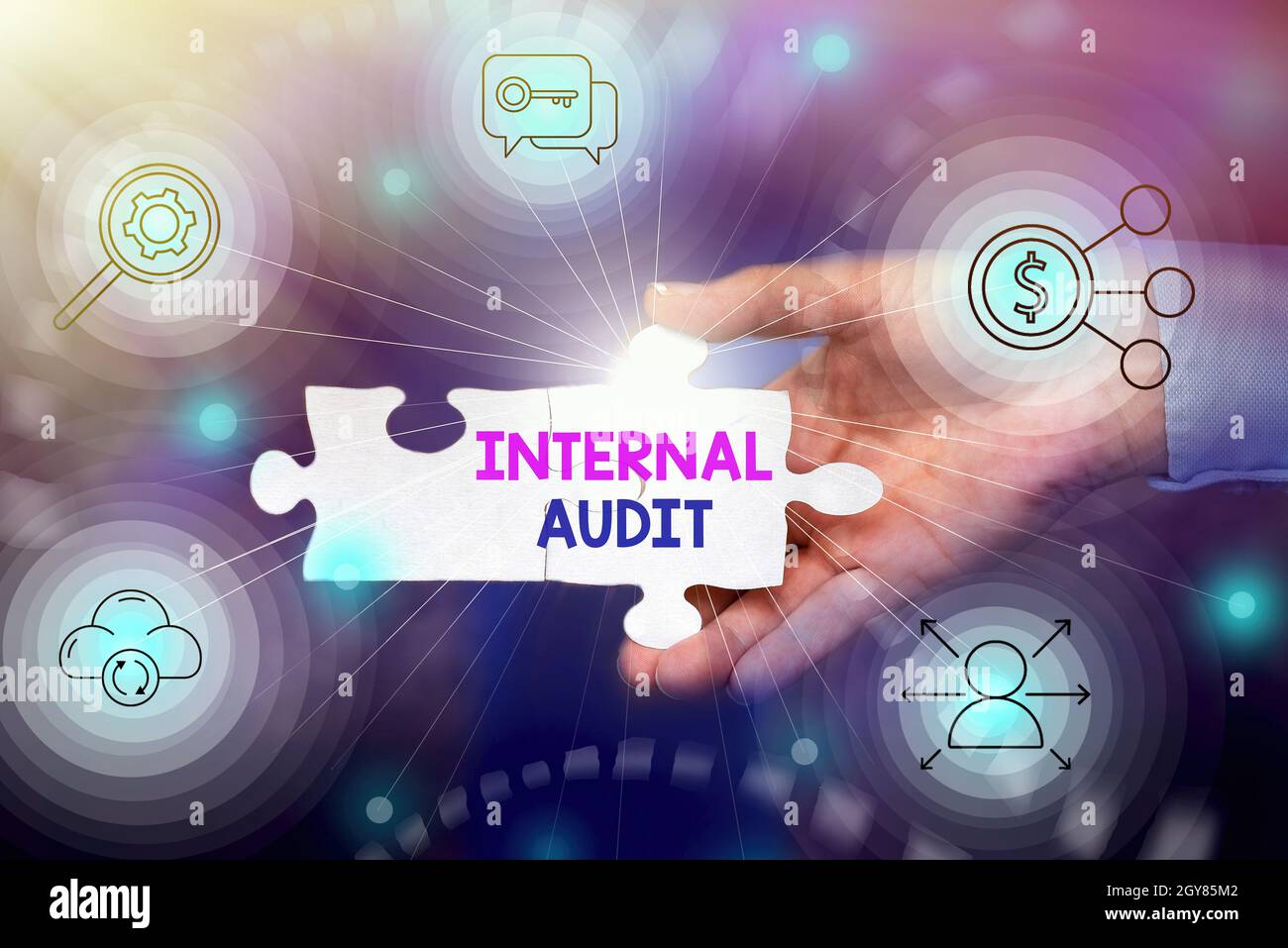 Handwriting text Internal Audit, Concept meaning evaluates the ...