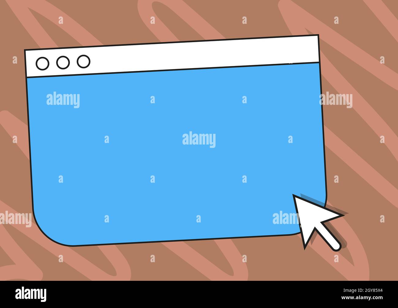 Colorful Web Page Browsing Drawing With Cursor Pointer Below Stock ...